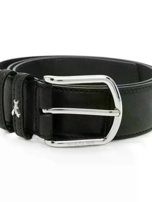 Patrizia Pepe Leather Belt With Silver-tone Hardware