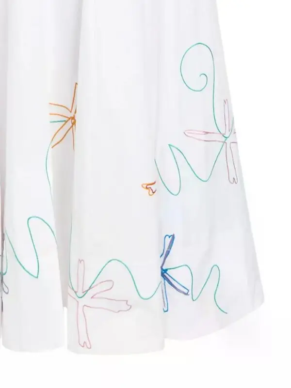 Staud Embroidered Sleeveless Midi Dress