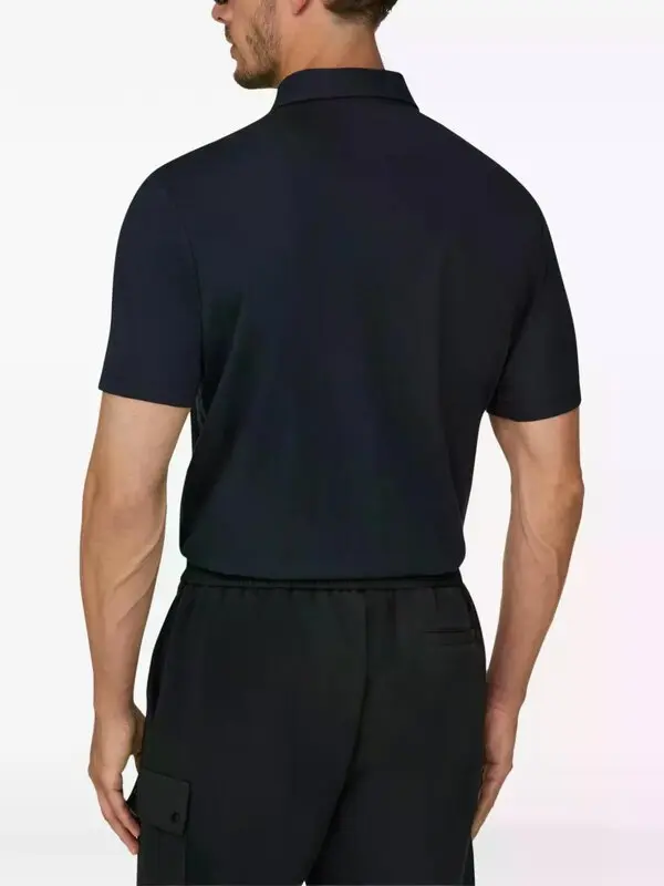 Boggi Milano Polo In Stretch Supima Cotton Jersey - Blue