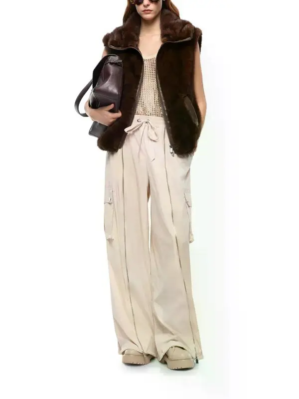 Pinko Palazzo Trousers With Zip And Cargo Pockets