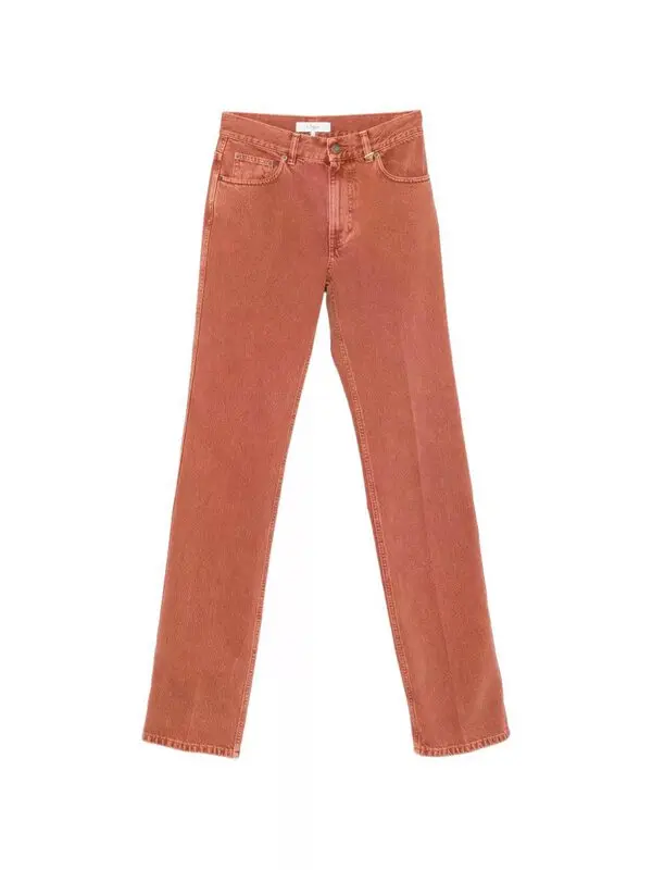 Chloé Logo-plaque Straight-leg Jeans - Orange