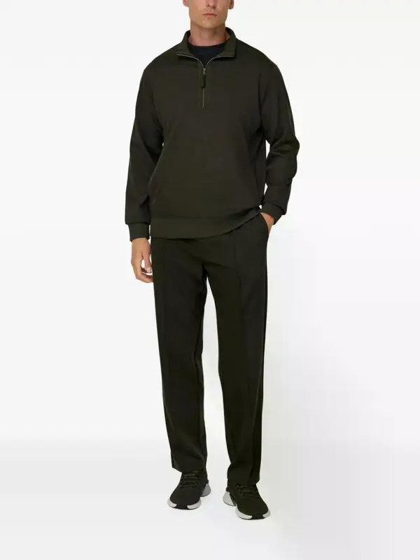 Boggi Milano Quarter-zip Sweatshirt In Wool Blend Wooltech
