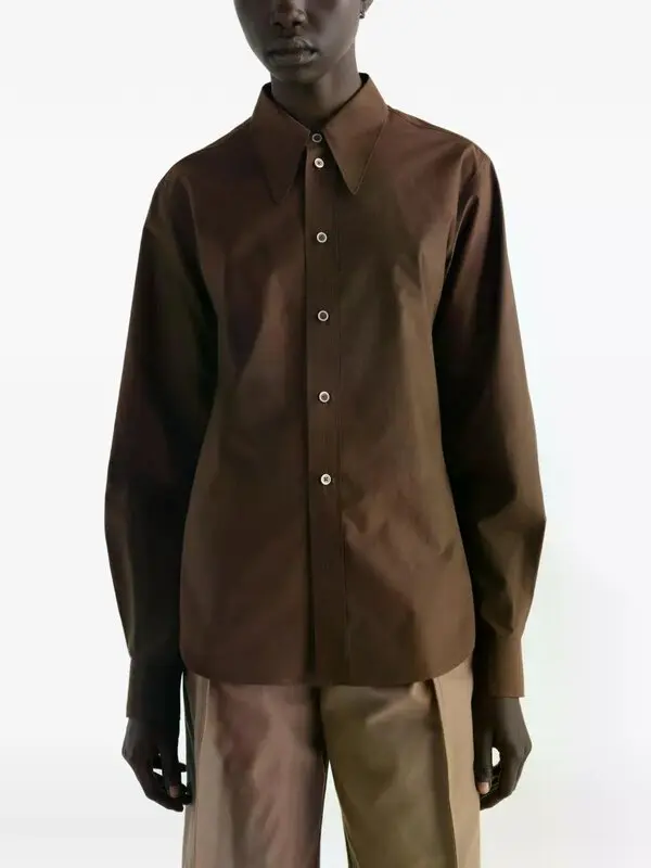LEMAIRE Pointed Collar Shirt In Washed Cotton Silk