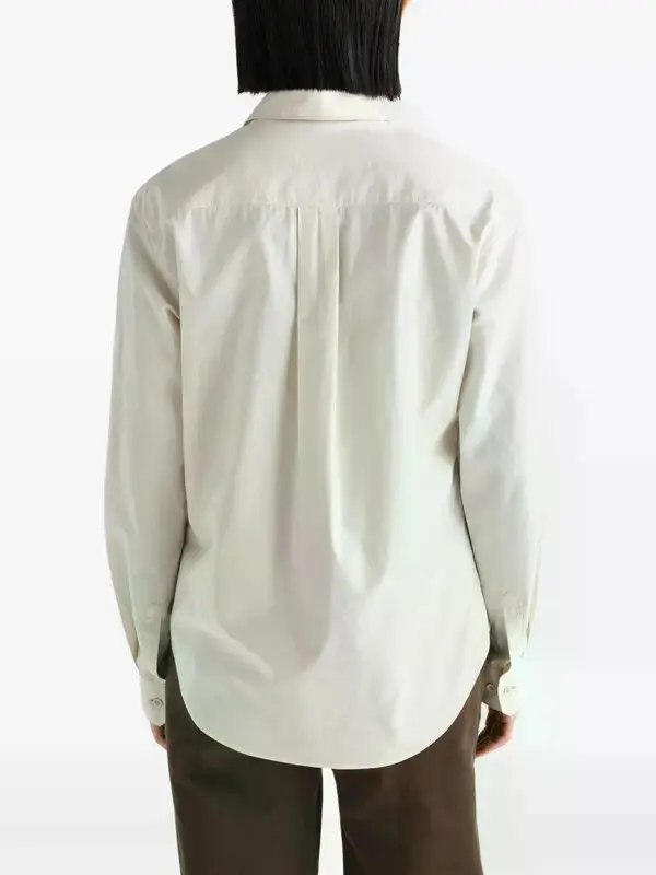 LEMAIRE Pointed Collar Shirt In Washed Cotton Silk - Neutrals