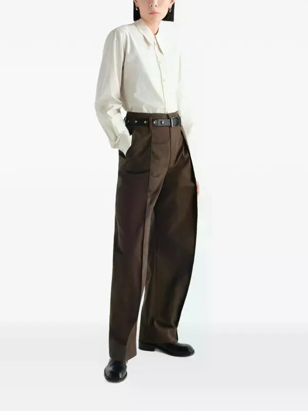 LEMAIRE Washed Cotton Silk Pointed Collar Shirt - Neutrals