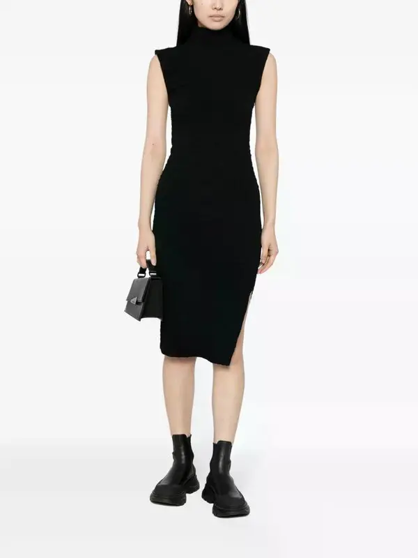 THOM KROM High-neck Midi Dress - Black