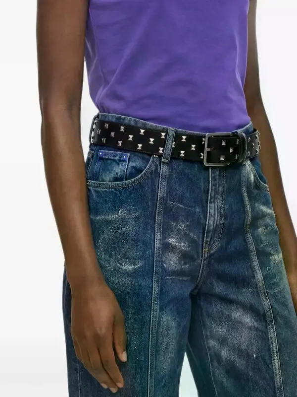 Karl Lagerfeld Leather Stud Belt