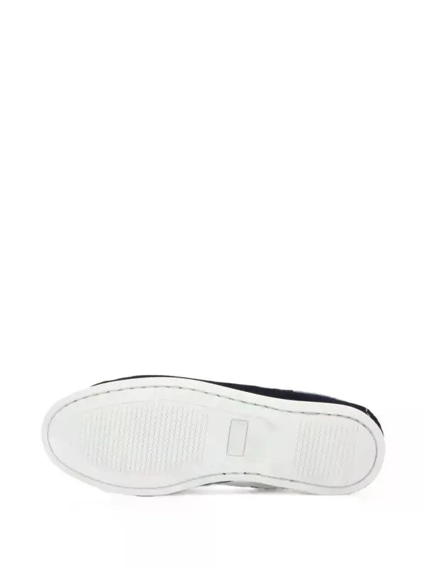ATALANTA WELLER Contrast Stitch Suede Boat Shoes