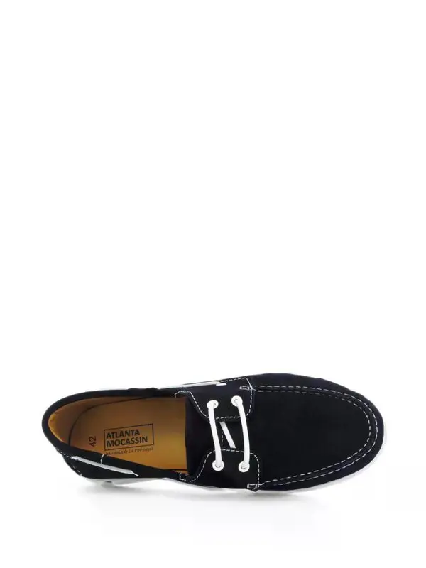 ATALANTA WELLER Contrast Stitch Suede Boat Shoes