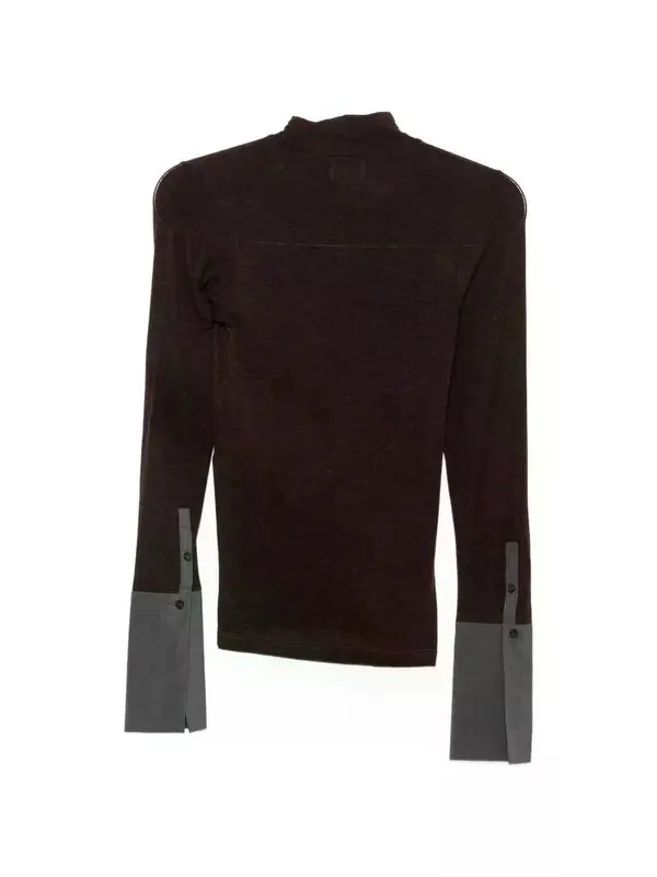 ALYSI Contrast-cuff High-neck Sweater