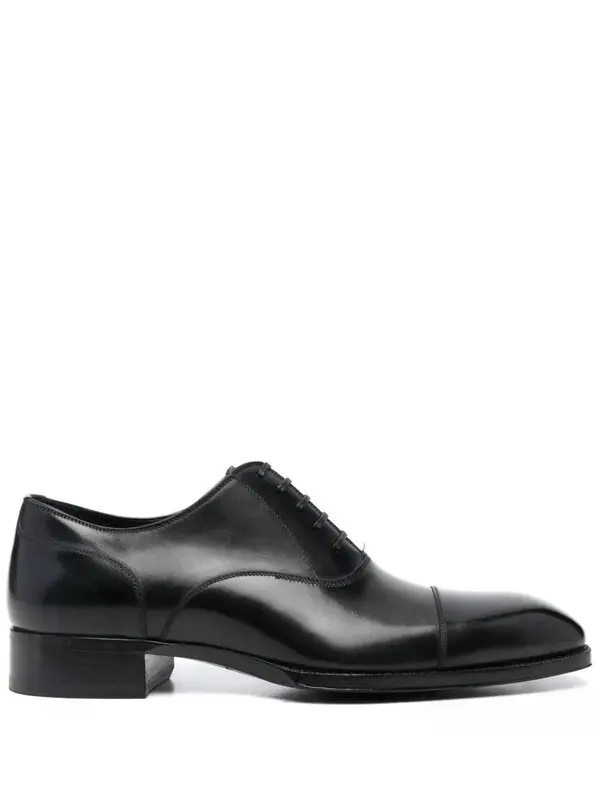 TOM FORD Elkan Leather Oxford Shoes - Black