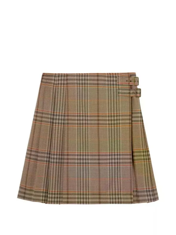 Burberry Check Wool Kilt - Neutrals