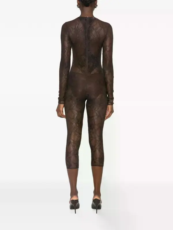 Andamane Sheila Lace-pattern Long-sleeve Jumpsuit