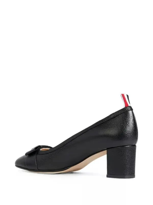 Thom Browne Bow-detailed Pebbled-leather Pumps