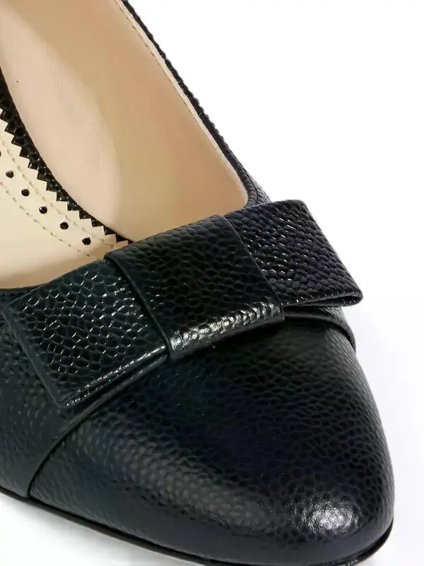 Thom Browne Bow-detailed Pebbled-leather Pumps