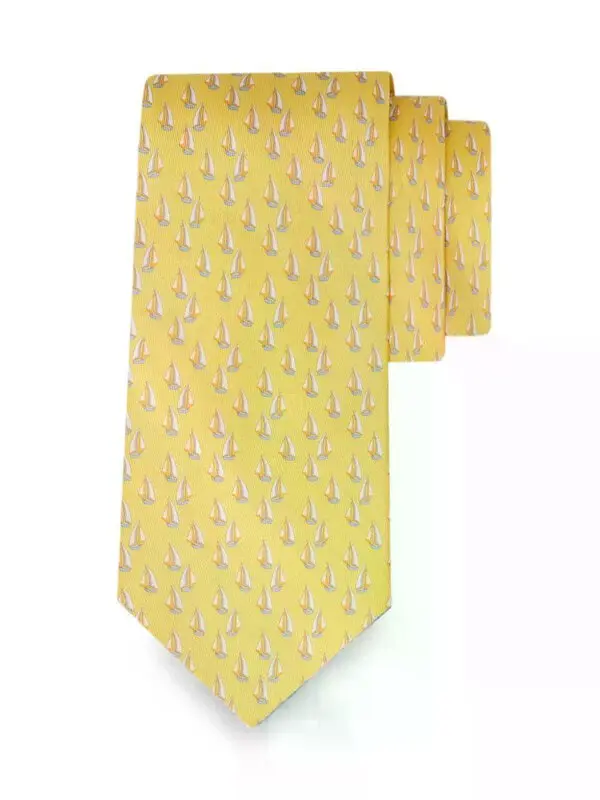FERRAGAMO Catamarano Sailboat-print Tie