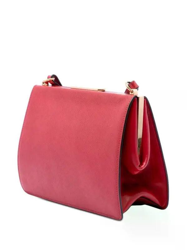 Prada 2010-2026 Saffiano And City Calf Light Frame Crossbody Bag - Red
