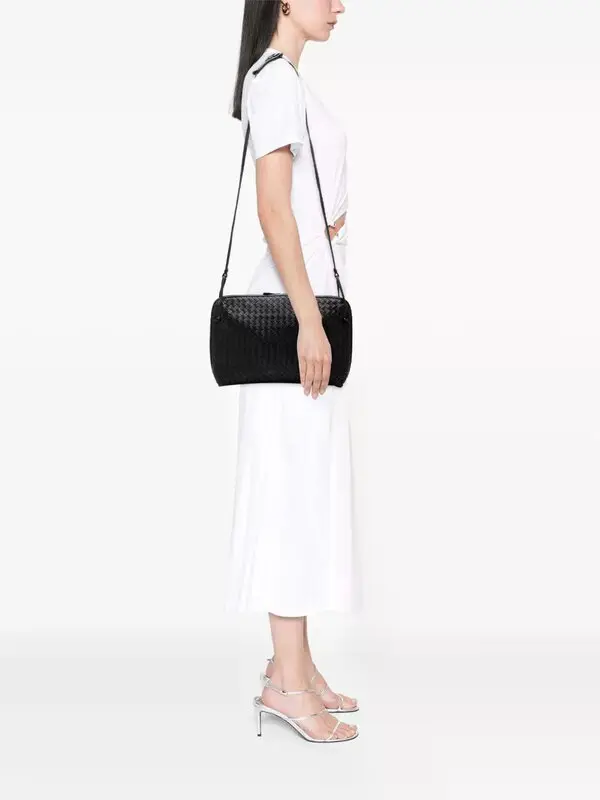 Bottega Veneta 2012-2026 Large Nappa Intrecciato Nodini Crossbody Bag - Black