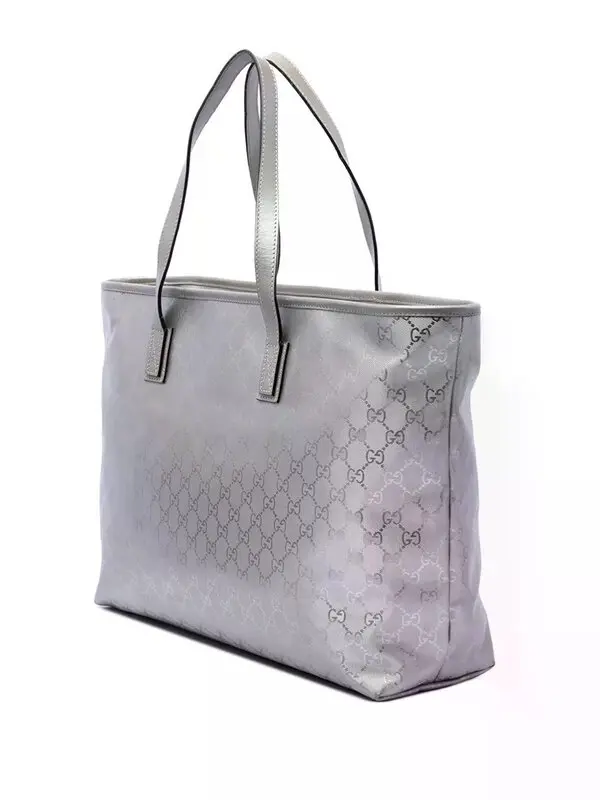 Gucci Large Gg Imprimé Tote Bag - Silver