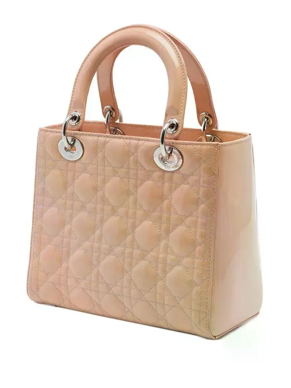 Dior 2013 Medium Patent Cannage Lady Satchel - Brown