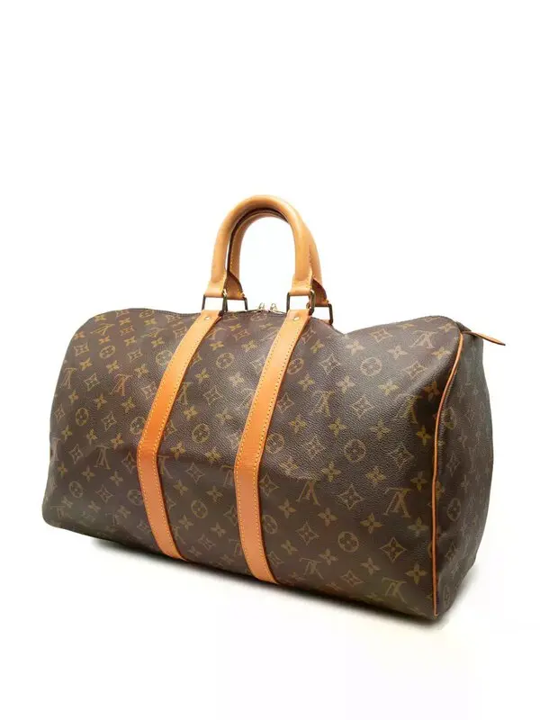 LOUIS VUITTON 1988 Monogram Keepall 45 Travel Bag - Brown