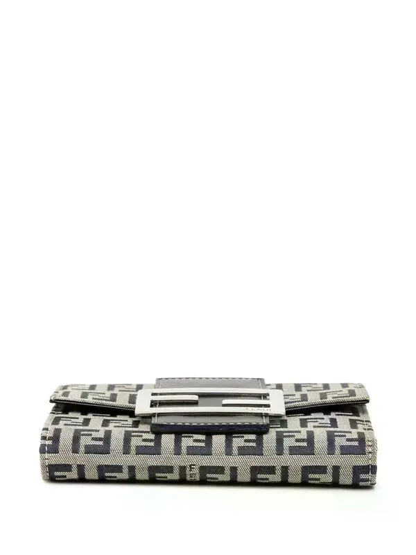 Fendi 2000-2010 Zucchino Canvas Trifold Wallet Small Wallets