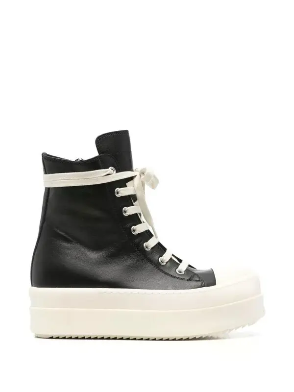 Rick Owens Leather High-top Sneakers - Black