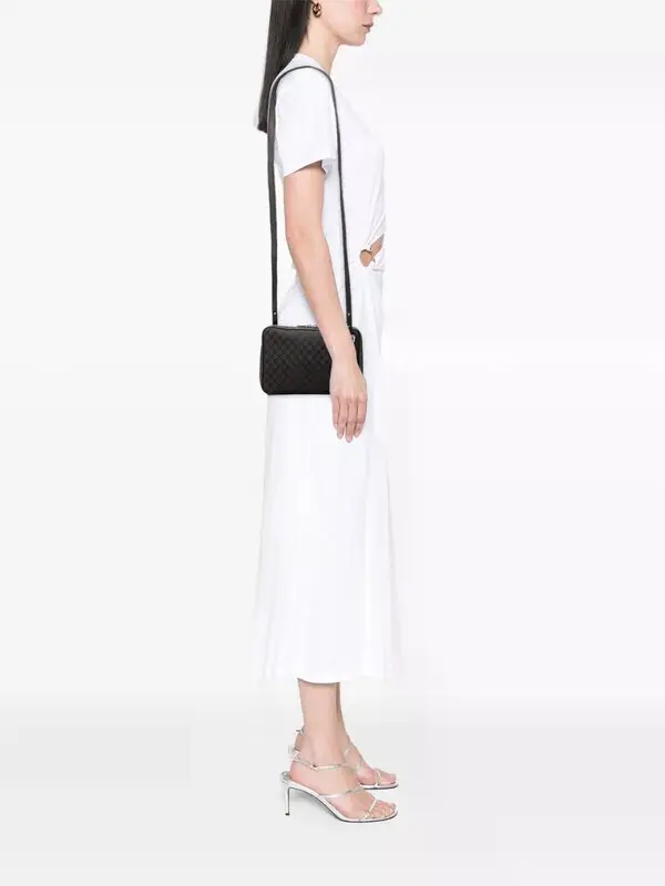 Celine 2000 Leather Trimmed Macadam Canvas Messenger Bag Crossbody Bag