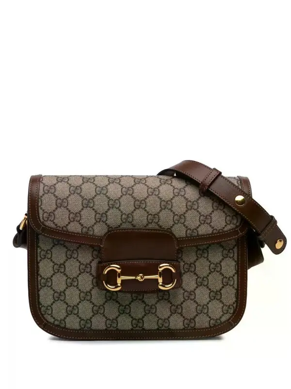 Gucci 2016-2026 Medium Gg Supreme Horsebit 1955 Shoulder Bag - Neutrals