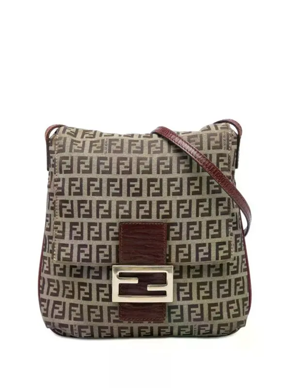 Fendi 2000-2010 Zucchino Canvas Crossbody Bag - Brown