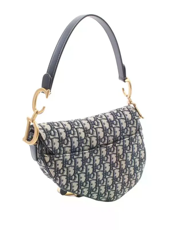 Dior 2000-2026 Oblique Canvas Saddle Bag Shoulder Bag - Blue