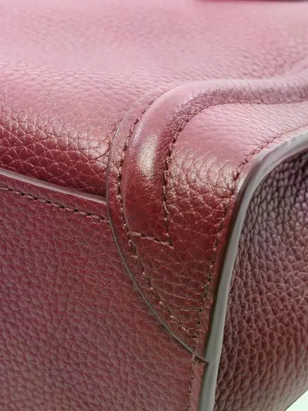 Celine Leather Luggage Nano Satchel - Red