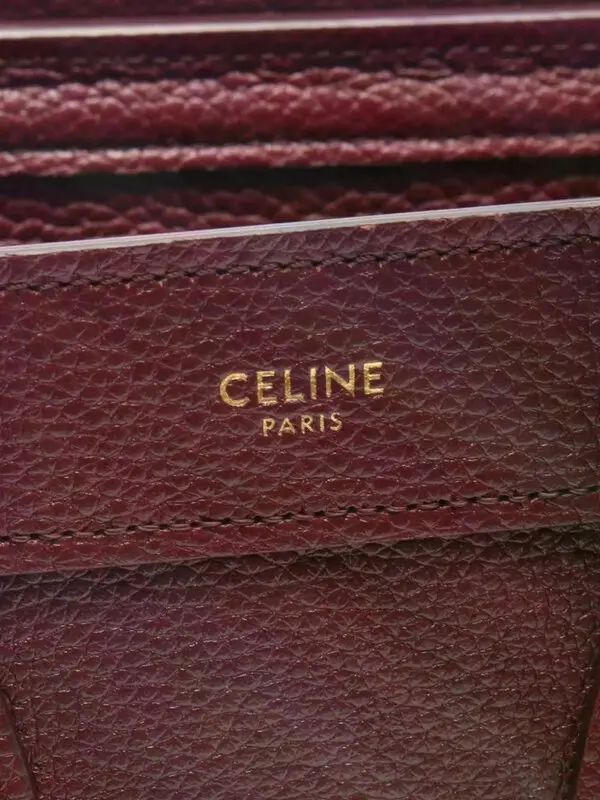 Celine Leather Luggage Nano Satchel - Red