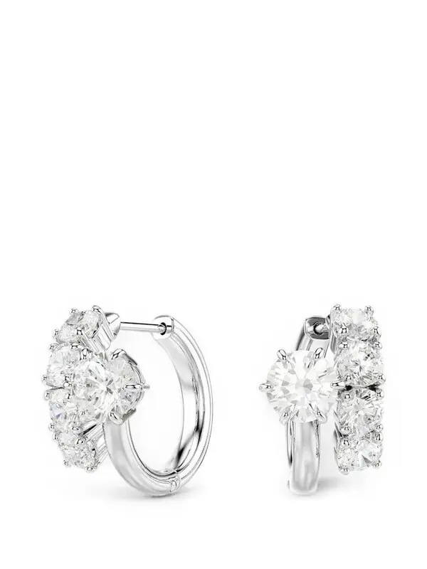 SWAROVSKI Matrix Hoop Earrings - Silver