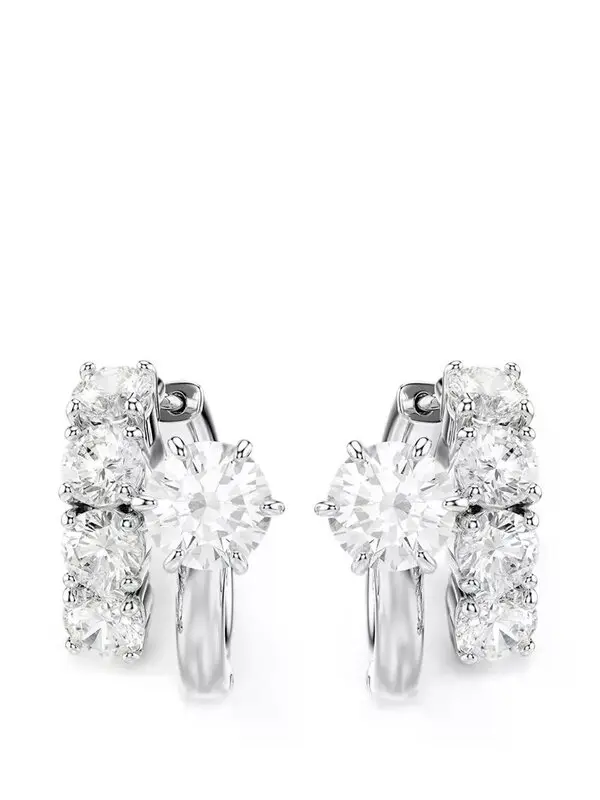 SWAROVSKI Matrix Hoop Earrings With Crystal Embellishment - Silver