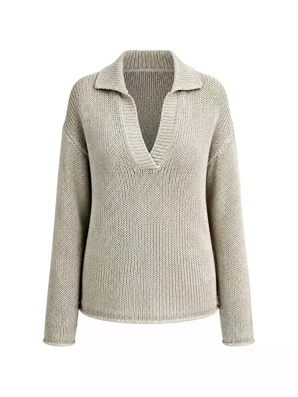Vince Coated Cord Sweater - Neutrals