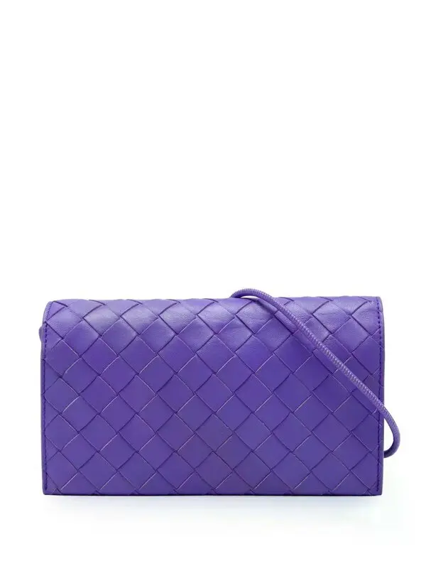 Bottega Veneta Nappa Intrecciato Wallet On Strap Crossbody Bag