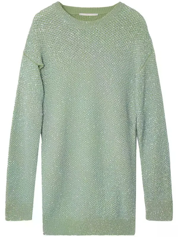 Stella McCartney Sequin-embellished Cape Jumper Minidress - Green