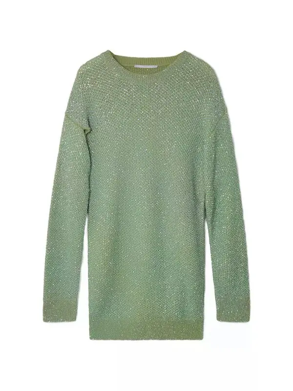 Stella McCartney Sequin-embellished Cape Jumper Minidress - Green