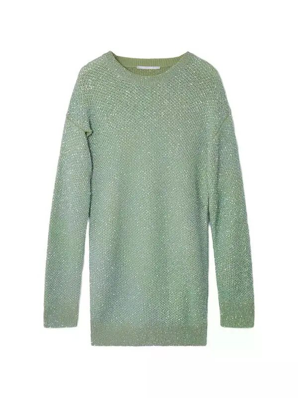 Stella McCartney Sequin-embellished Cape Jumper Minidress - Green