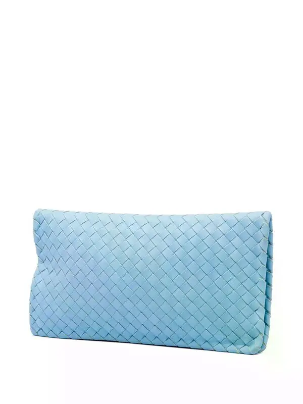 Bottega Veneta 2012-2026 Nappa Intrecciato Turn Lock Clutch Bag - Blue