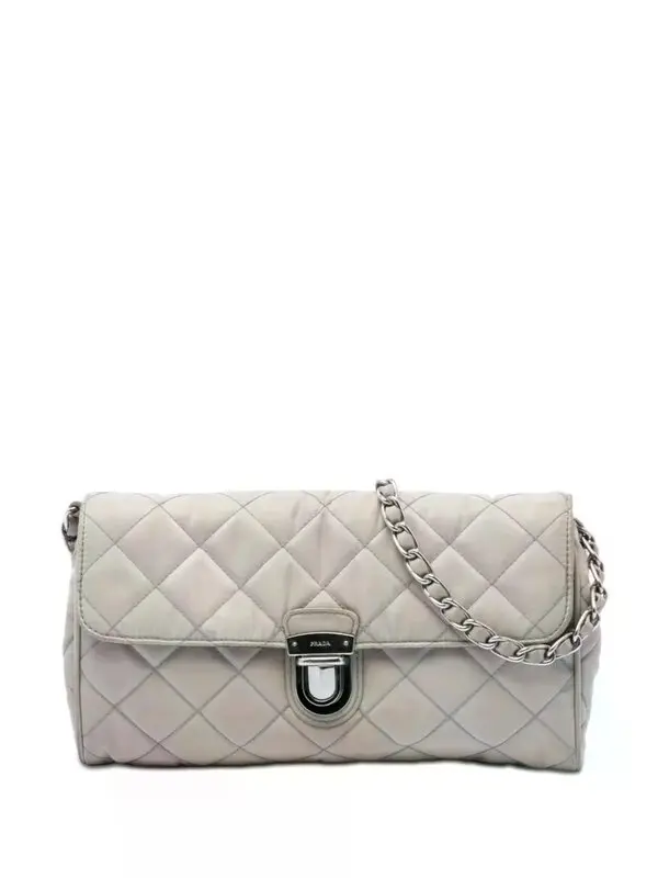 Prada 2000-2013 Impuntu Tessuto Chain Crossbody Bag - Grey