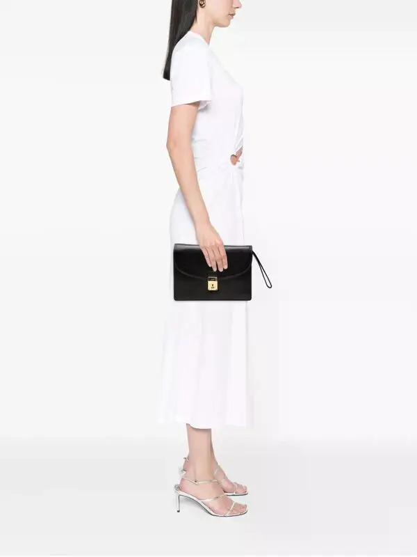 Gucci 20th Century Calfskin Interlocking G Padlock Wristlet Clutch Bag