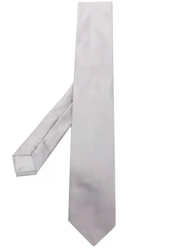 Giorgio Armani Pointed-tip Silk Tie - Grey