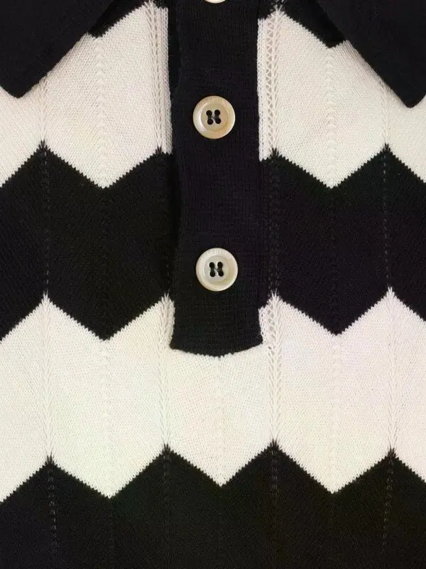 Valentino Garavani Chevron-knit Polo Shirt