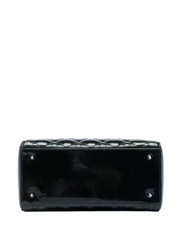 Dior 2010 Medium Patent Cannage Lady Satchel - Black