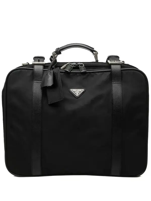 Prada Saffiano Trimmed Tessuto Suitcase Bag