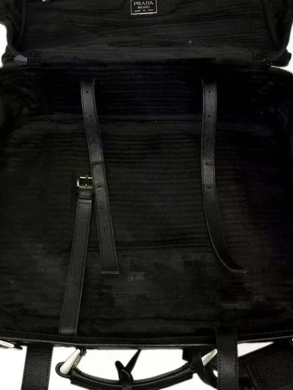 Prada Saffiano Trimmed Tessuto Suitcase Bag