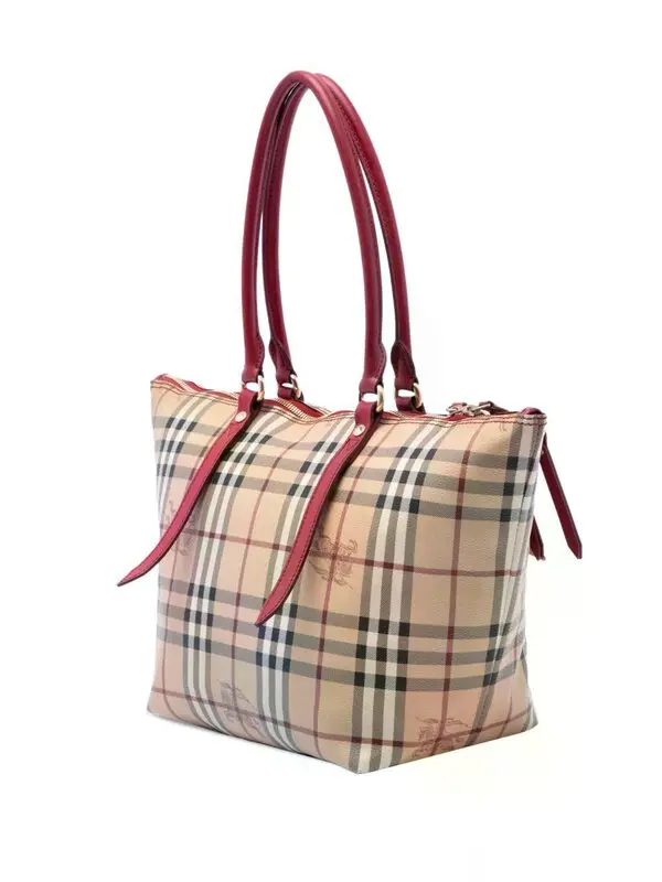 Burberry 2000-2017 Small Haymarket Check Coated Canvas Salisbury Tote Bag - Neutrals
