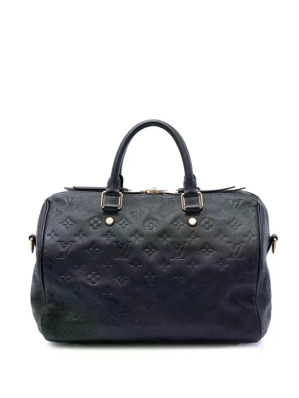 LOUIS VUITTON 2013 Monogram Empreinte Speedy Bandouliere 30 Satchel - Blue
